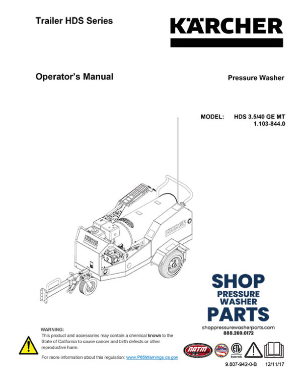 Karcher Tule Series Pressure Washer Manual | SPWP.com