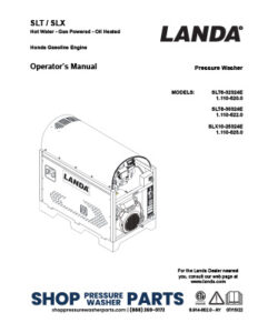 Landa SLT/SLX Series Gasoline Pressure Washer Manual